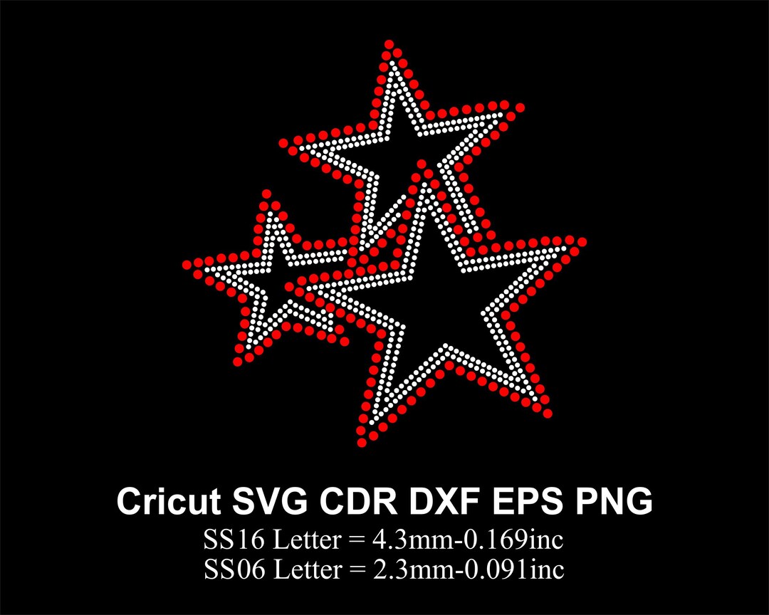 Star Rhinestone Template Ss06 SS16 Size Stars Design Rhinestone Svg for ...