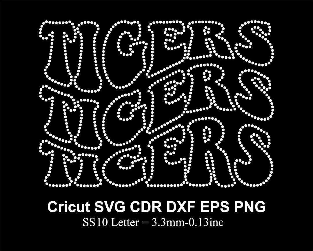 Wavy Tigers Rhinestone Template SS10 Size Tigers Waves Rhinestone ...