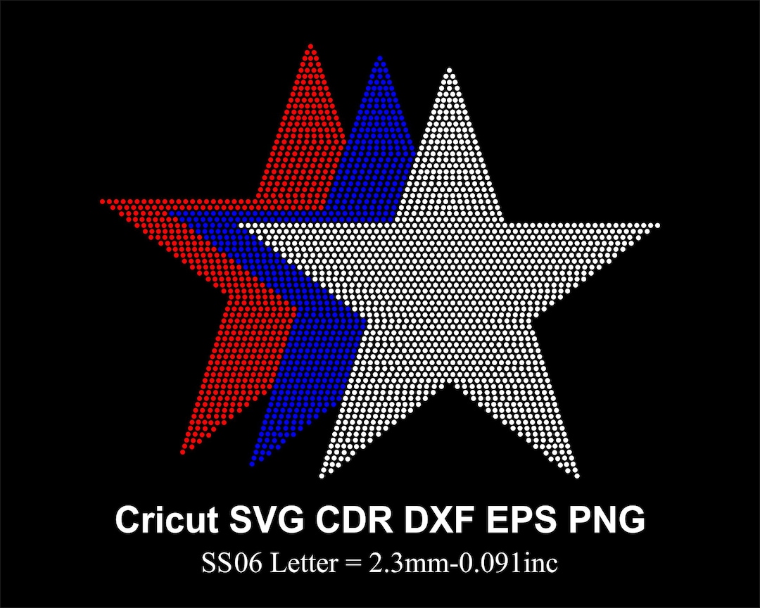 Star Rhinestone Template Ss06 Size Stars Design Rhinestone Svg for ...