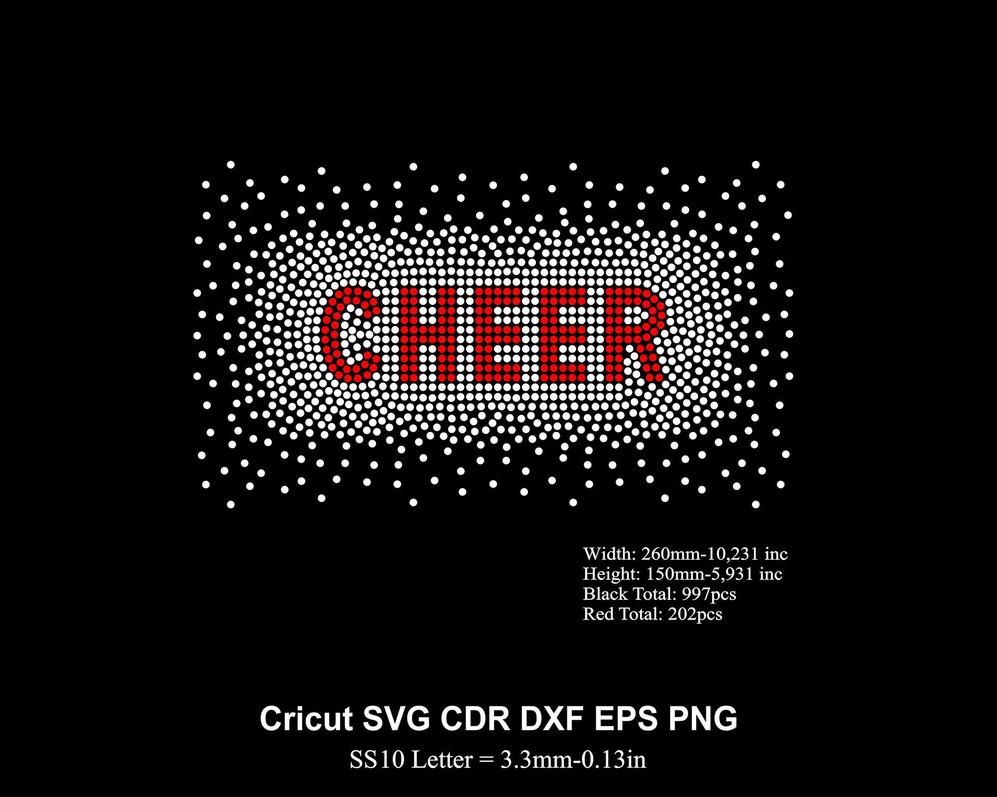 Cheer Scatter Rhinestone Template SS10 Size Two Colors Cheer Scatter ...