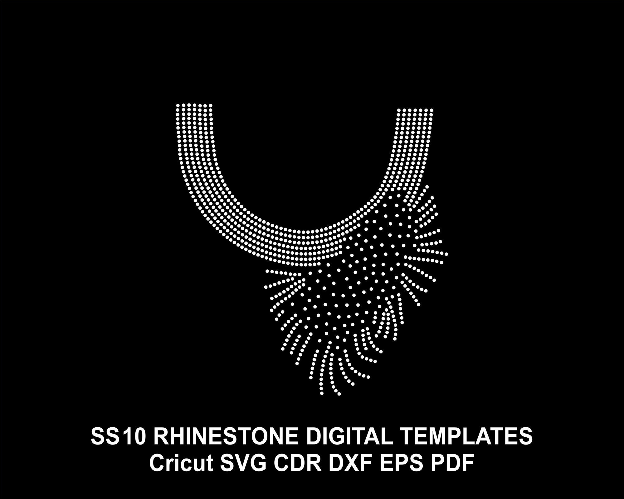 Neckline Rhinestone Template Necklace Rhinestone Collar Rhinestone SS10 ...