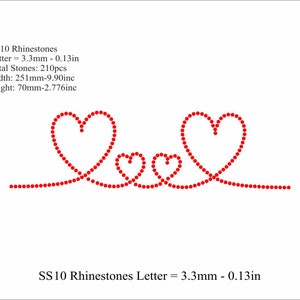 Heart Line Draw Rhinestone Design Valentines Day Rhinestone Template ...
