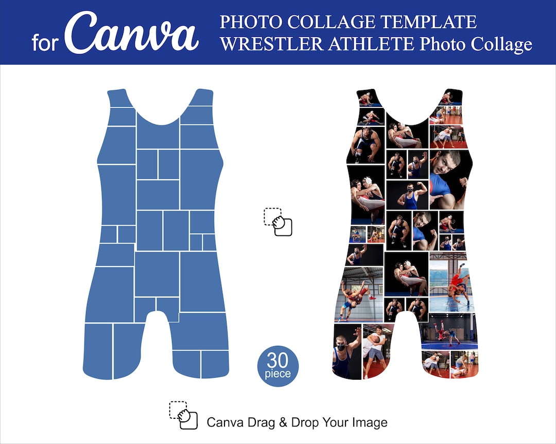 Wrestler Suit Singlet Photo Collage Template Wrestling Athlete for ...