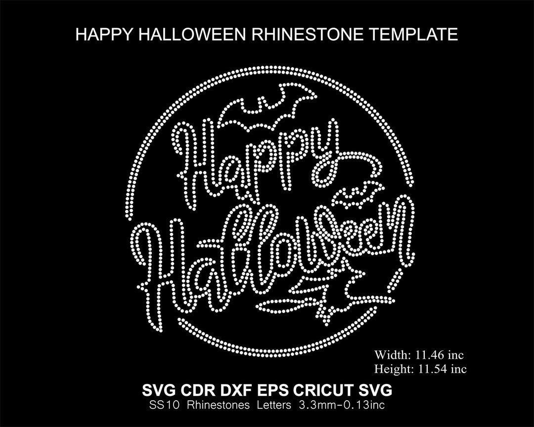Happy Halloween Rhinestone Halloween Rhinestone Template Spooky ...