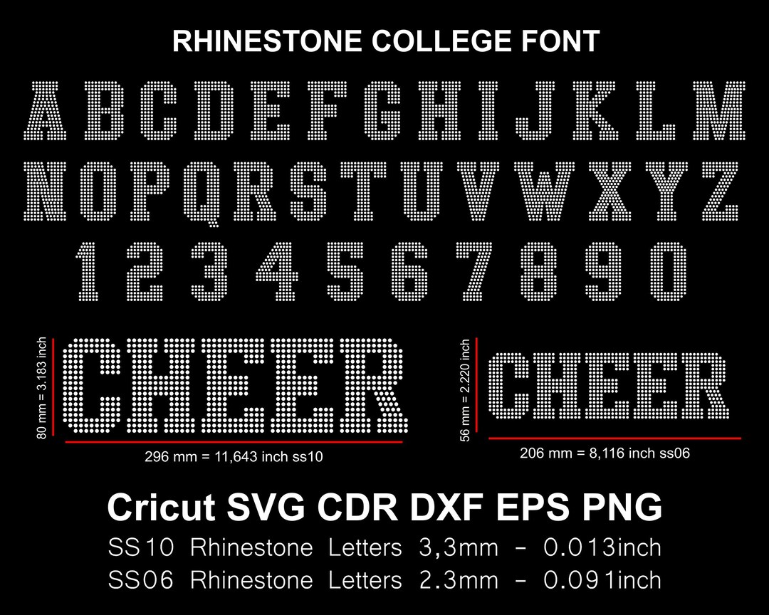 CHEER Rhinestone Font Letters Pattern Alphabet Cheer Letters SS06 SS10 ...
