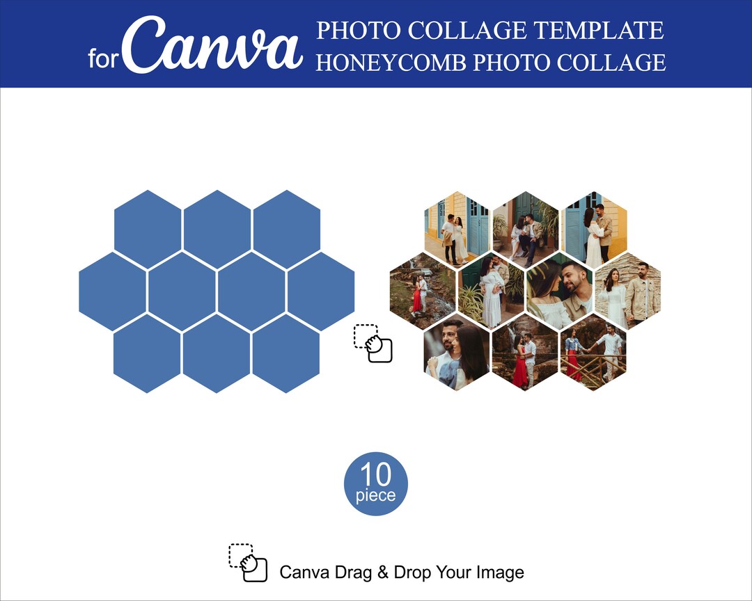 Canva Frames Honeycomb Templates 10pcs Inside Editable Canva for a ...