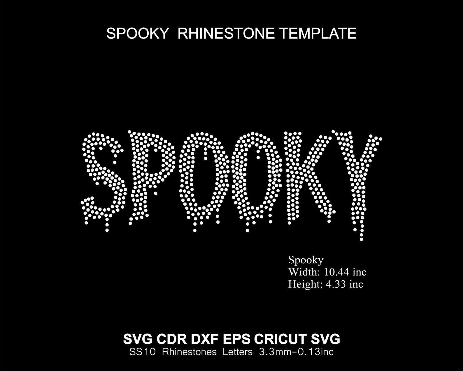 Spooky Rhinestone Halloween Rhinestone Template Spooky Rhinestones SS10 ...