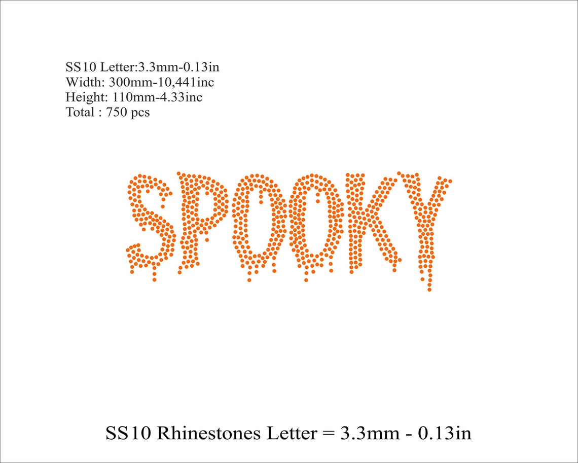Spooky Rhinestone Halloween Rhinestone Template Spooky Rhinestones SS10 ...