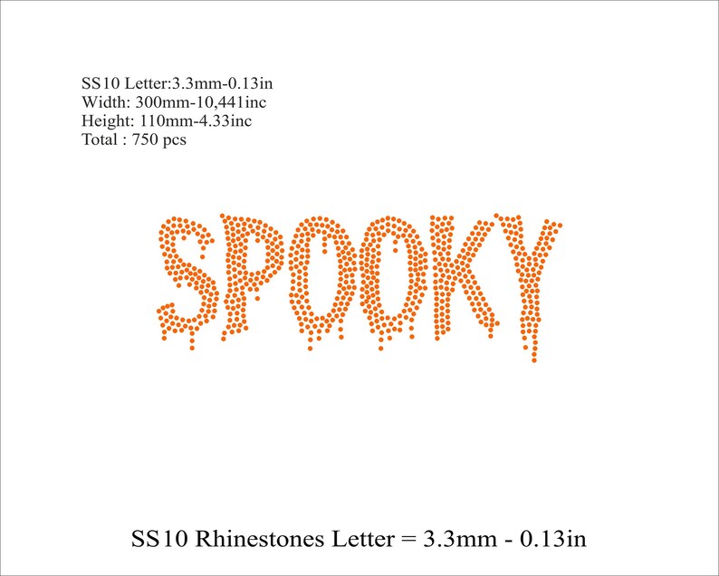 Spooky Rhinestone Halloween Rhinestone Template Spooky Rhinestones SS10 ...