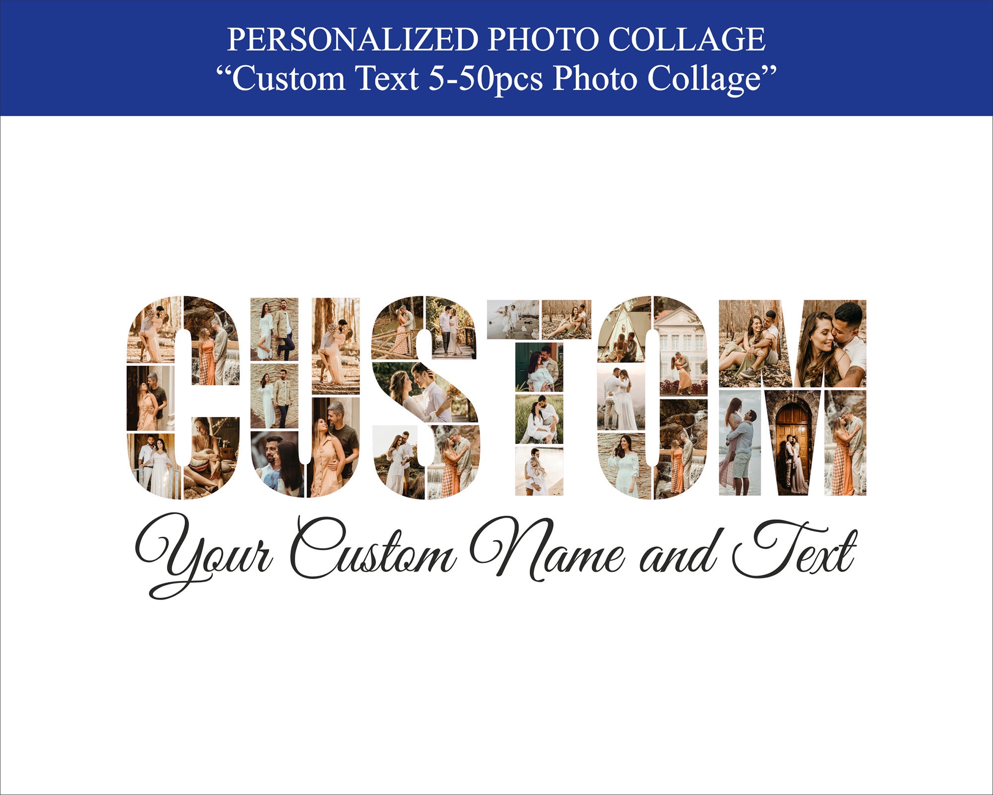 Custom Photo Collage Personalized Photo Collage Gift for Mom Dad Kids ...