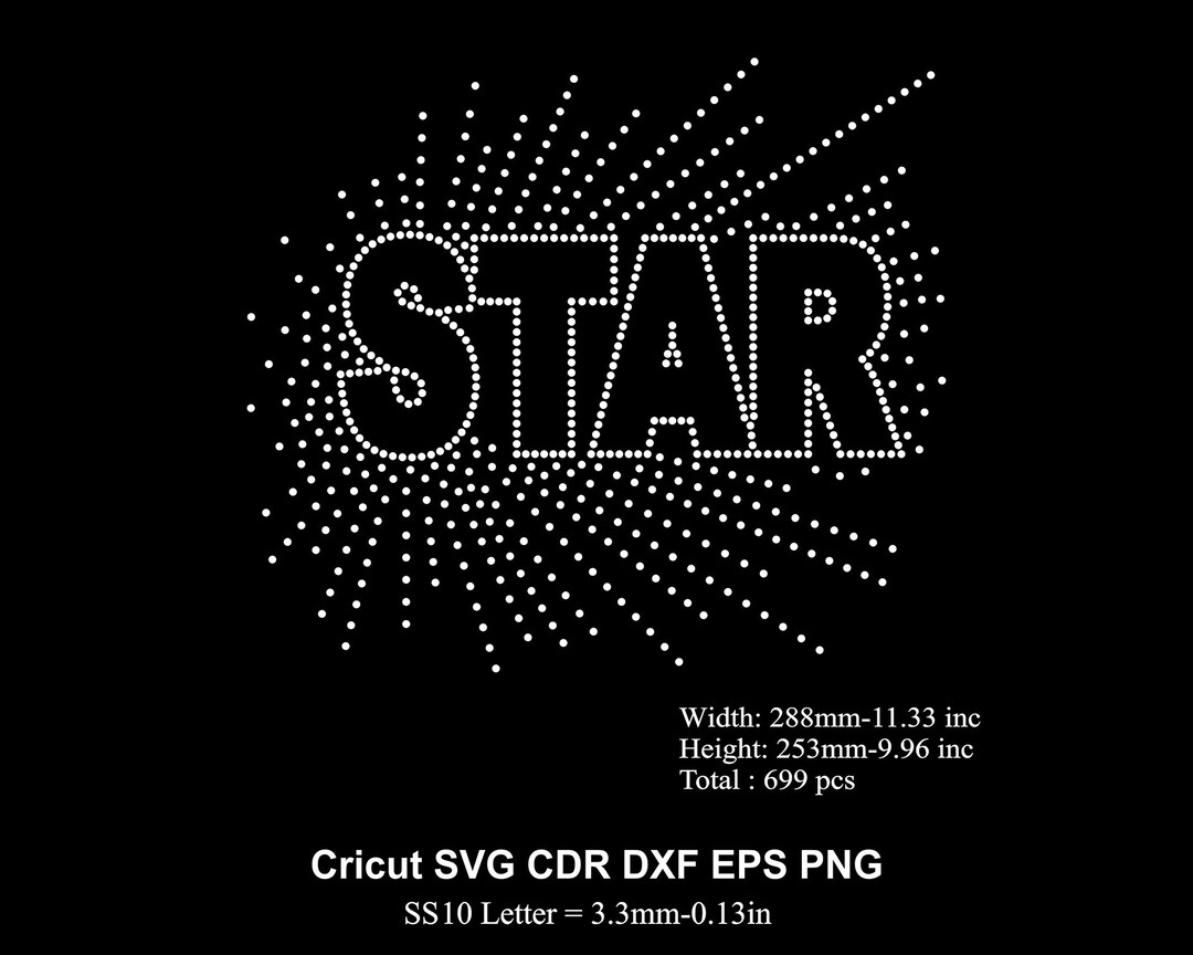 Star Scatter Rhinestone Template SS10 Size Scatter Stars Design ...