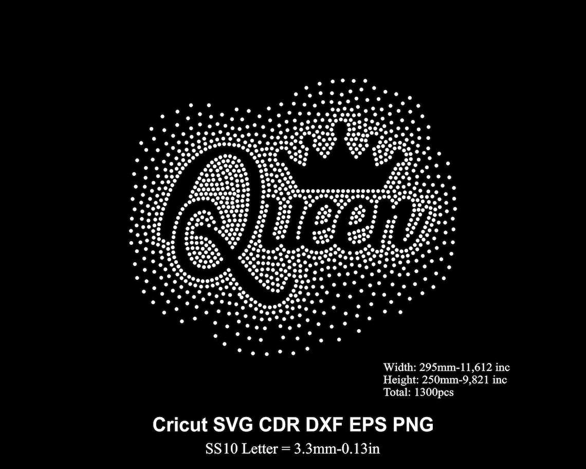 Queen Scatter Rhinestone Template SS10 Size Scatter Queen Design ...