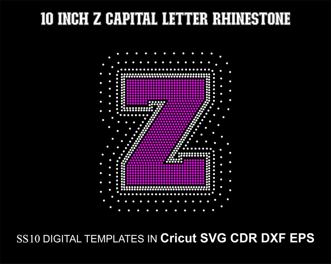 Capital Letter Z Rhinestone Huge Letters College Alphabet Font Two ...