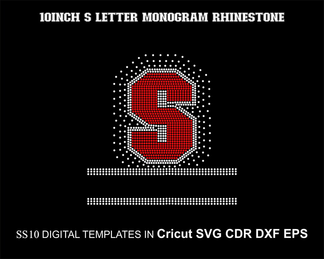 Capital Letter S Rhinestone Monogram Letters College Alphabet Font Two ...