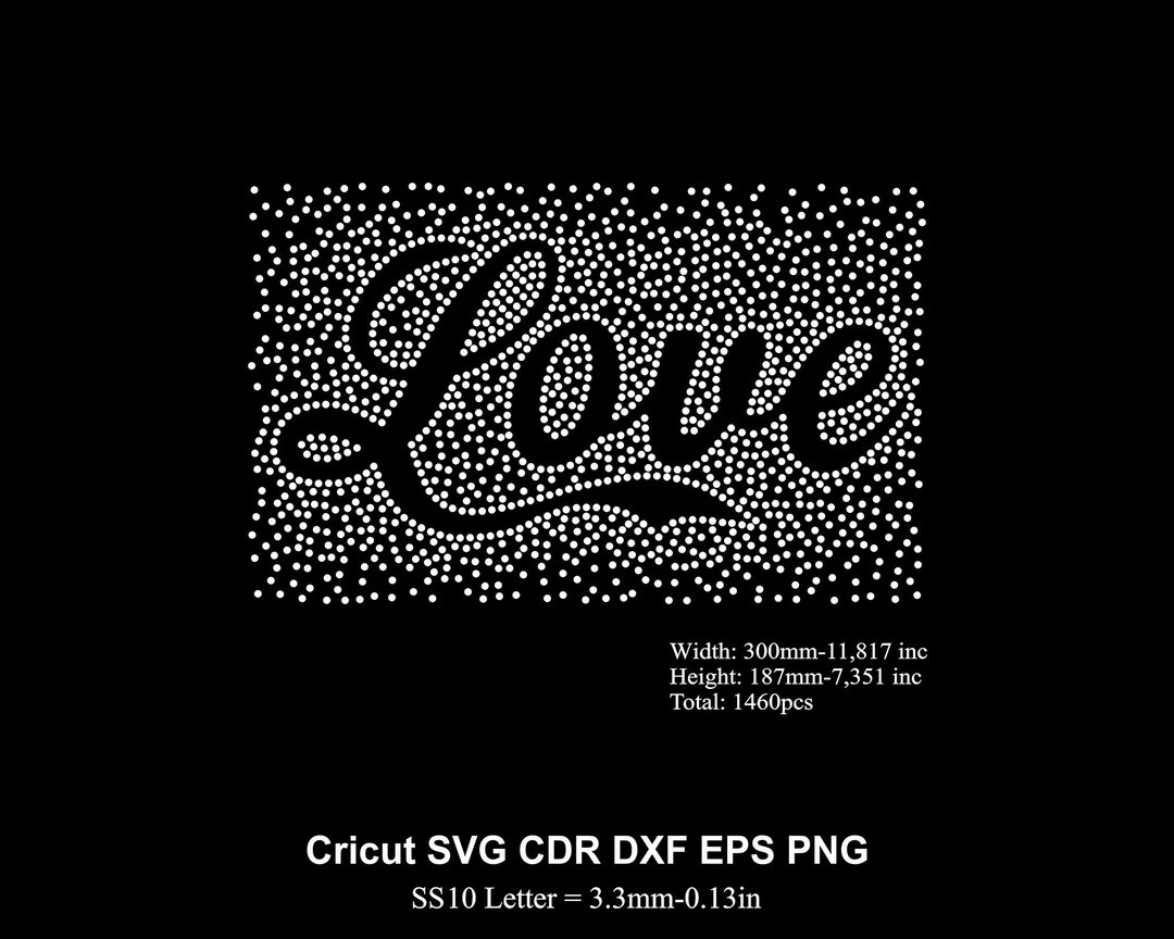 Love Scatter Rhinestone Template SS10 Size Scatter Love Design ...