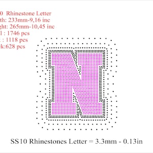 Capital Letter N Rhinestone Huge Letters College Alphabet Font Two ...