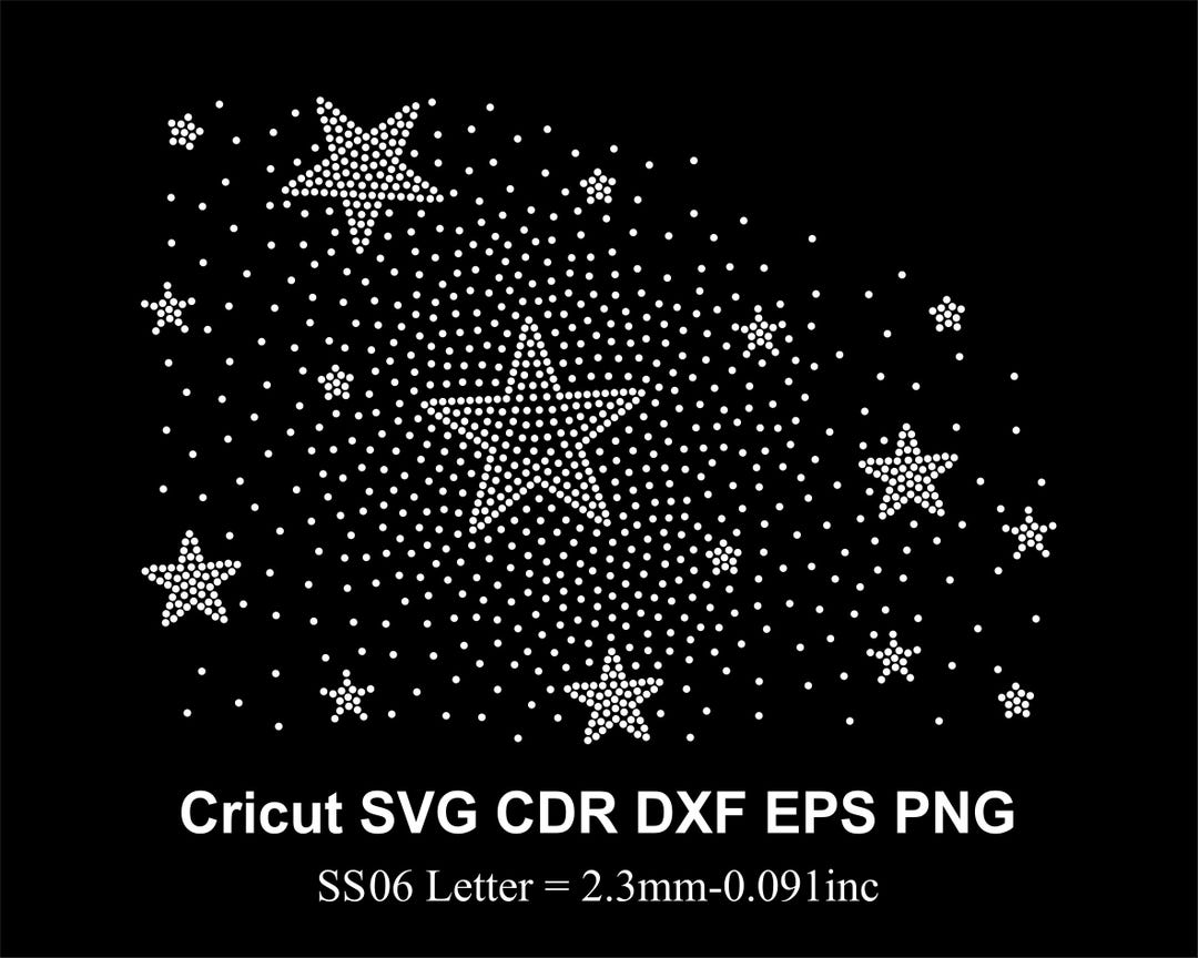 Star Rhinestone Template Ss06 Size Stars Design Rhinestone Svg for ...