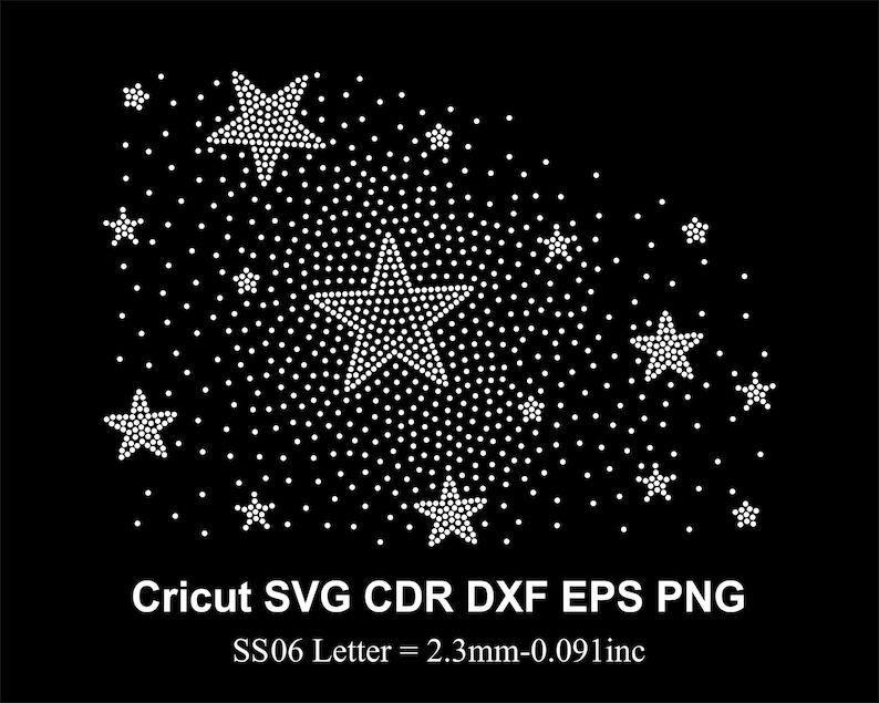 Star Rhinestone Template Ss06 Size Stars Design Rhinestone Svg for ...