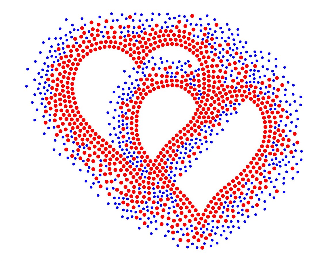 Rhinestone Heart Rhinestones Template Ss06 Ss10 Size for Cricut Svg Dxf ...