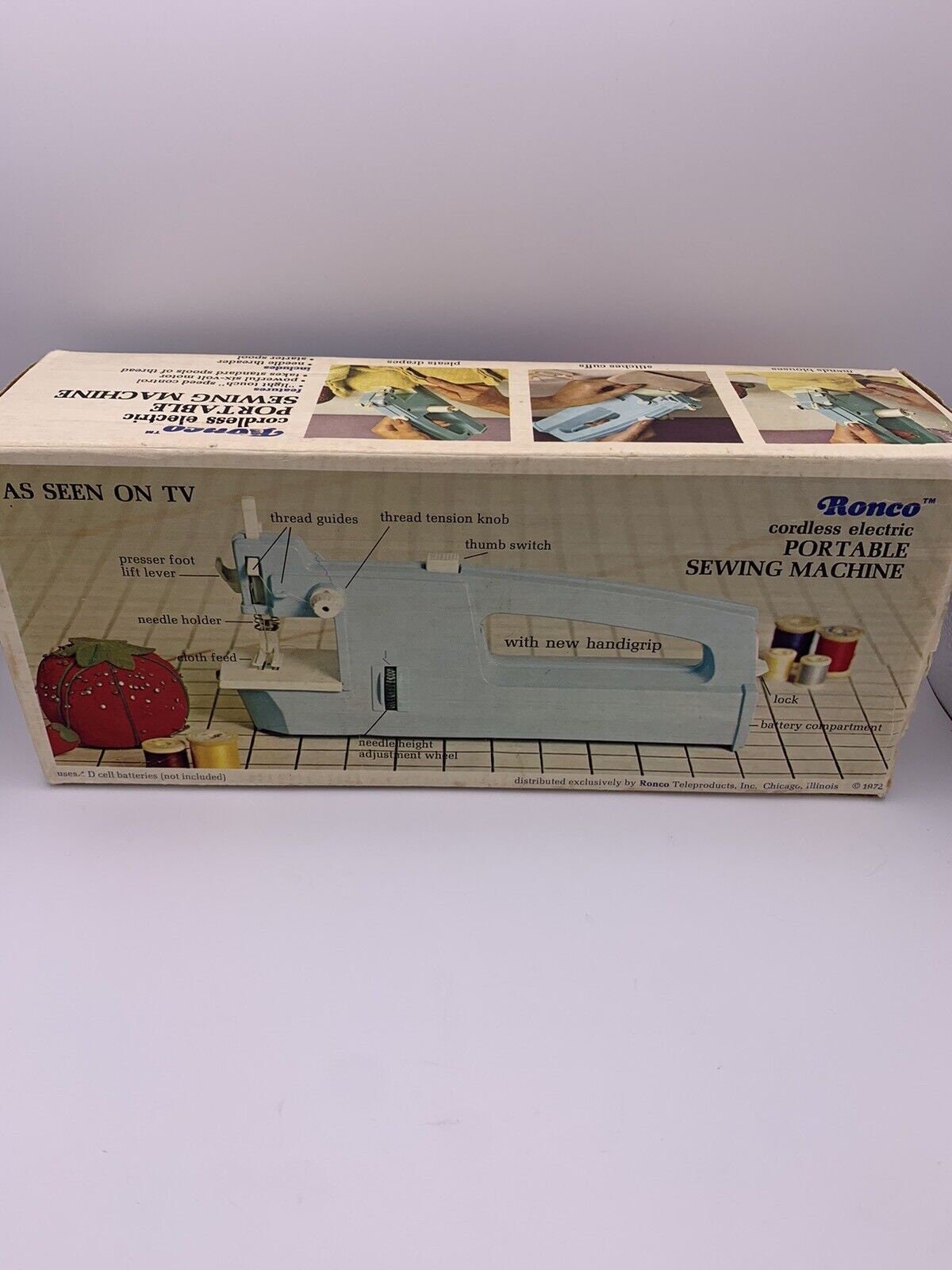 Vintage Ronco Portable Sewing Machine 1970s Battery Operated Boxed ...