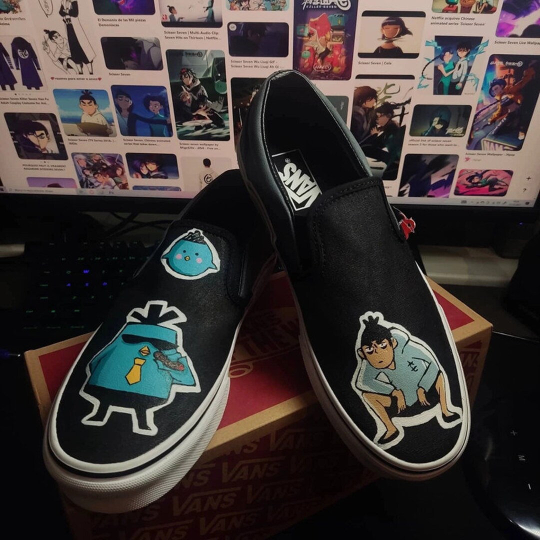 Vans Slip-on Custom Anime Scissor Seven - Etsy