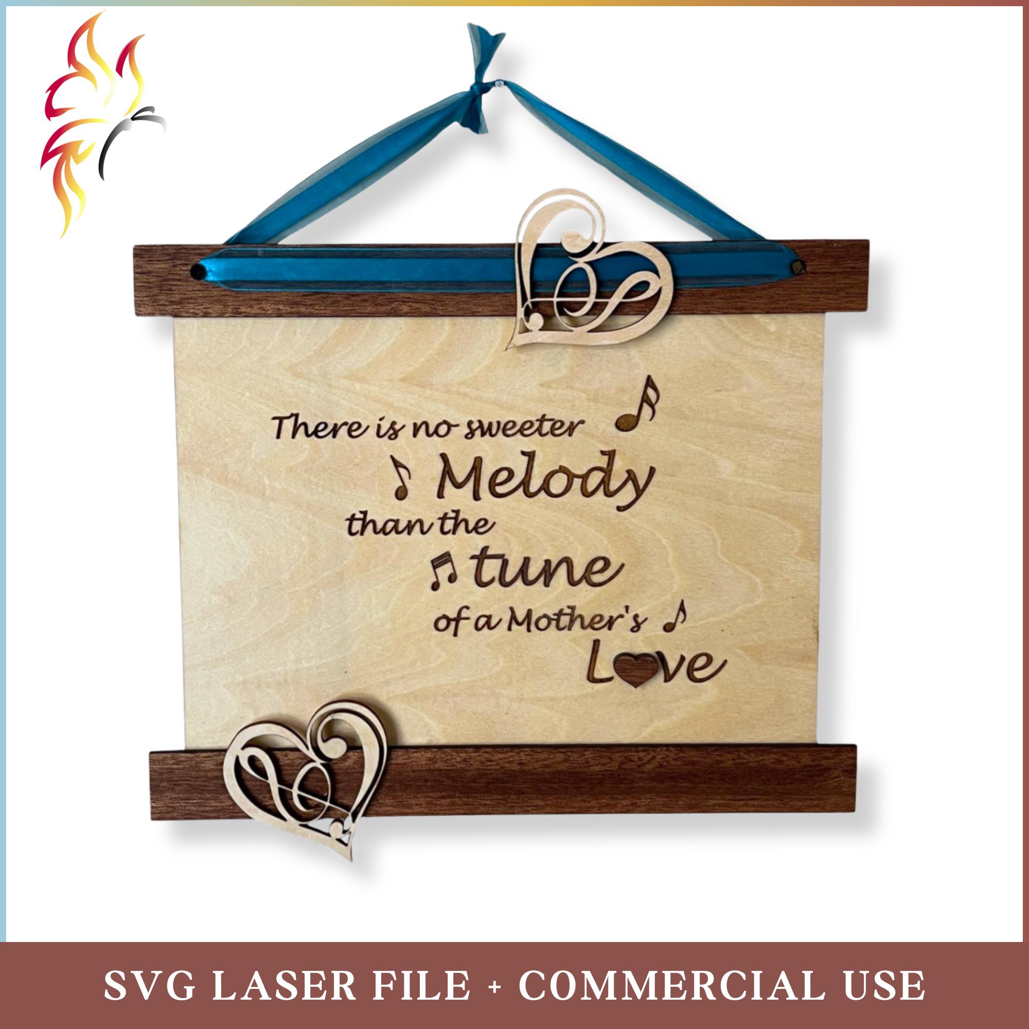 SVG Mother's Melody Sign, Laser Cut File, Wood - Etsy