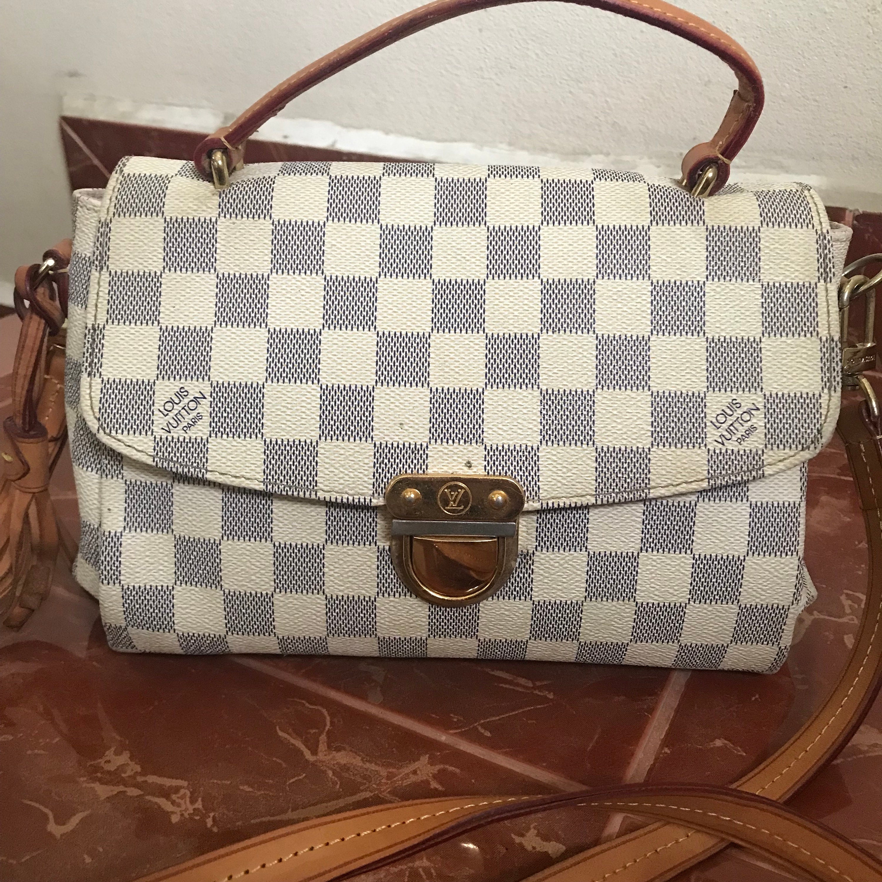 Louis Vuitton Croisette Damier Azur MM Monogram Handbag Bag - Etsy