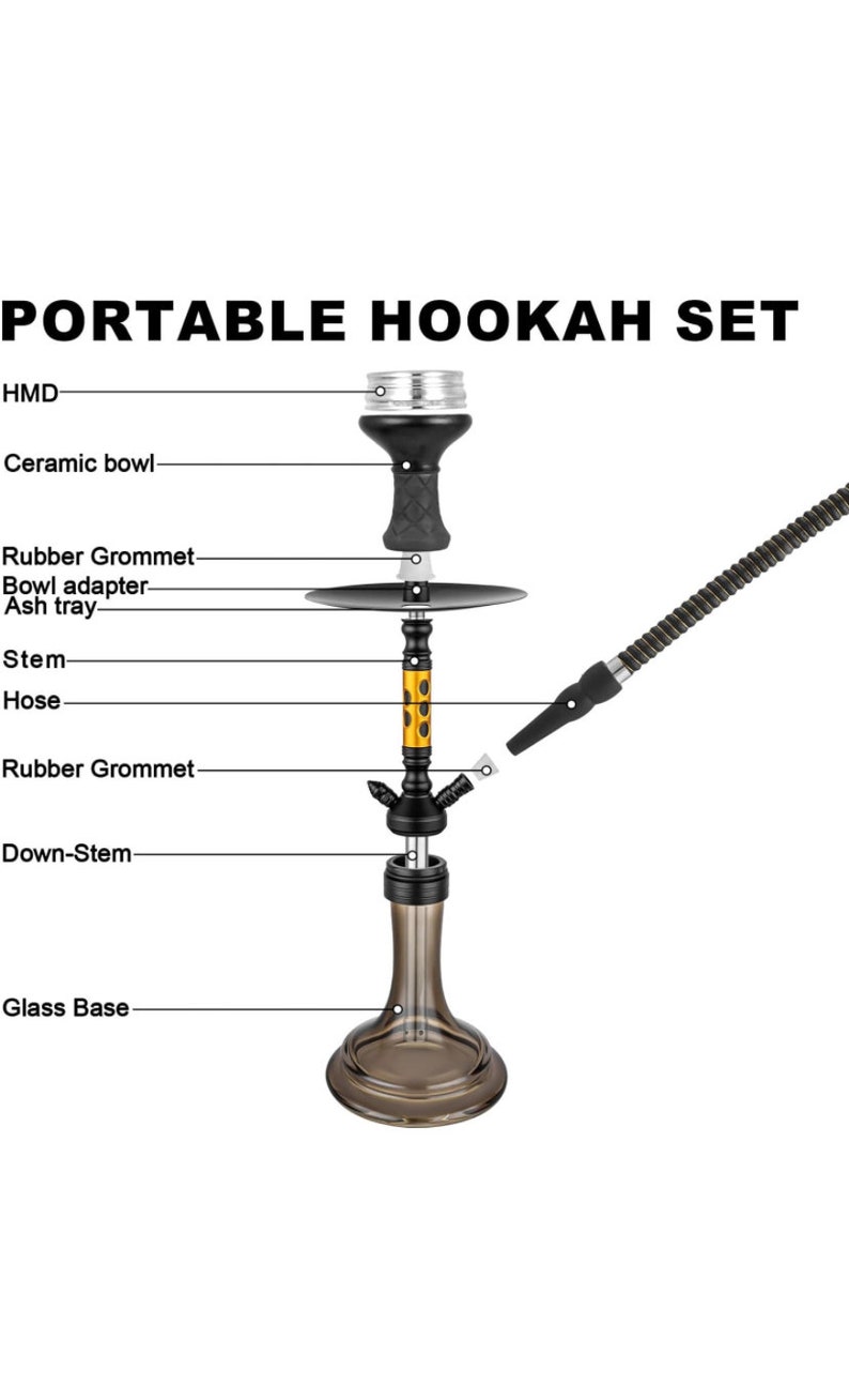 Luxury Glass Hookah Pipes, Tall Hookah Shisha With Silicone Bowl ...