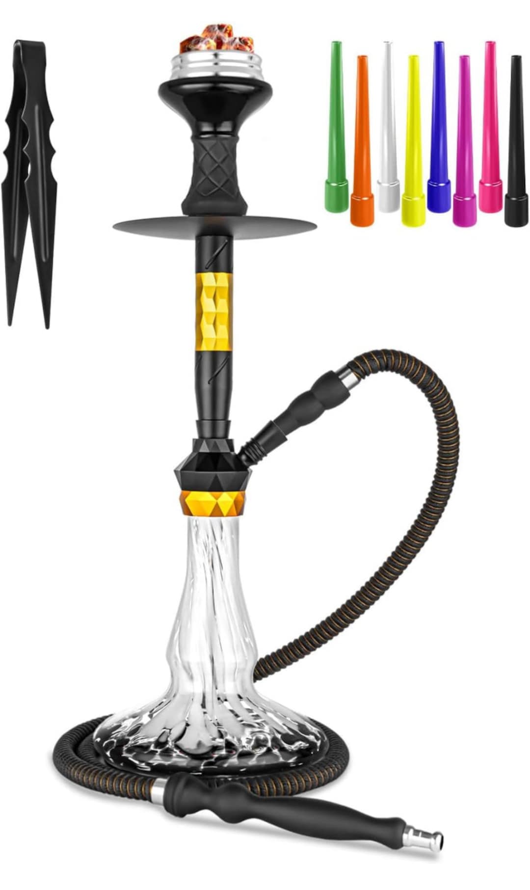 Luxury Glass Hookah Pipes, Tall Hookah Shisha With Silicone Bowl ...