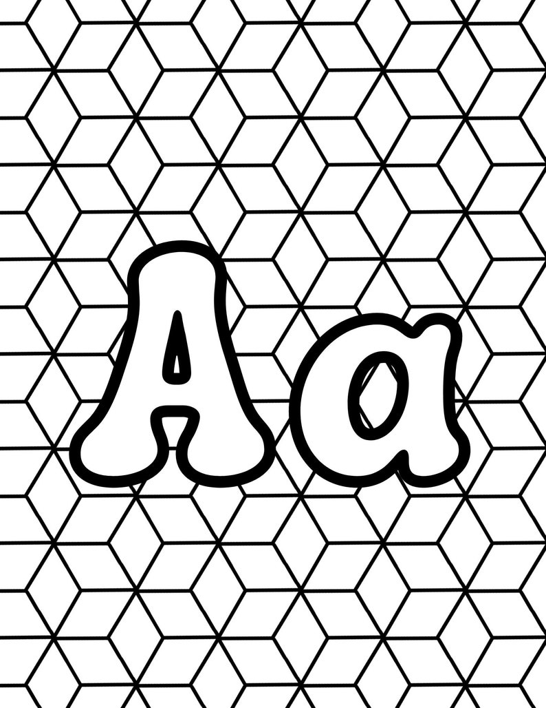Alphabet Coloring Page, Abc's, Preschool Printable, Lettering, Patterns ...