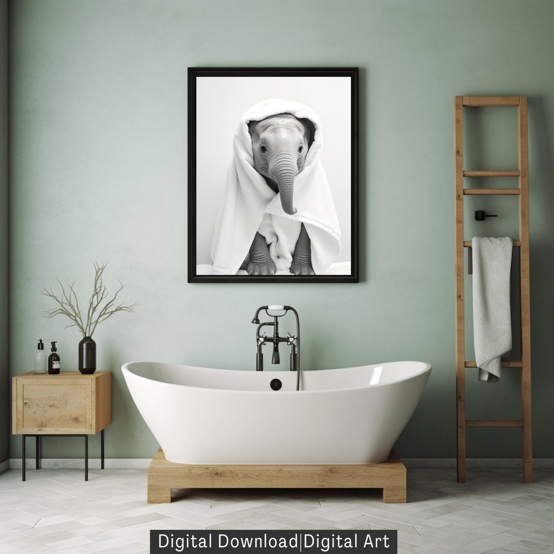 Elephant Photo, Elephants Print, Elephants Lover, Bathroom Decor ...