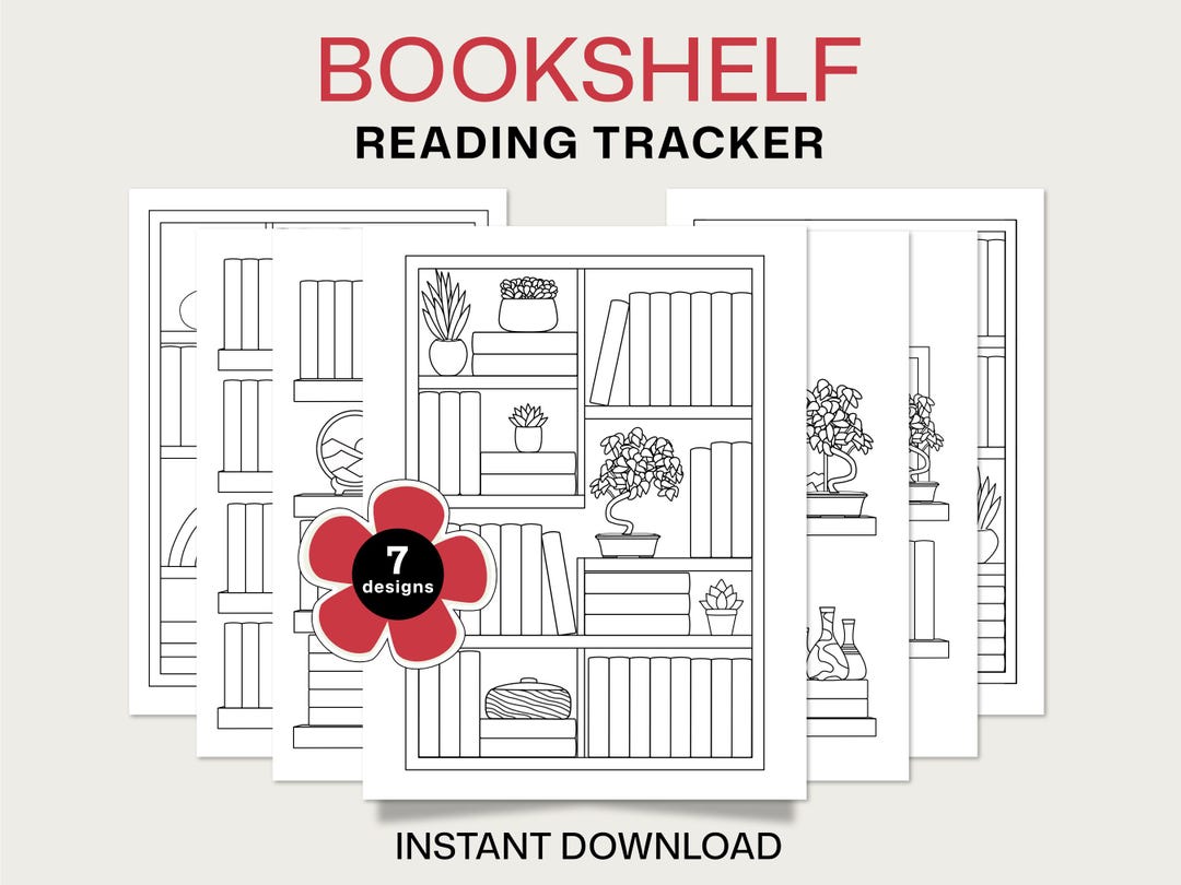 Printable Reading Journal Pages: Bookshelf Tracker, TBR List (A4/A5/US ...