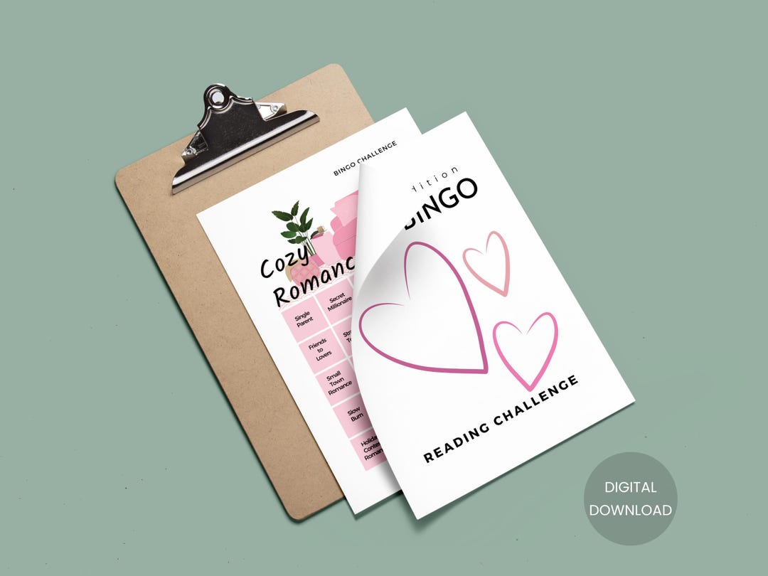 Book Bingo Printable Reading Bundle Romance Book Reading Challenge ...