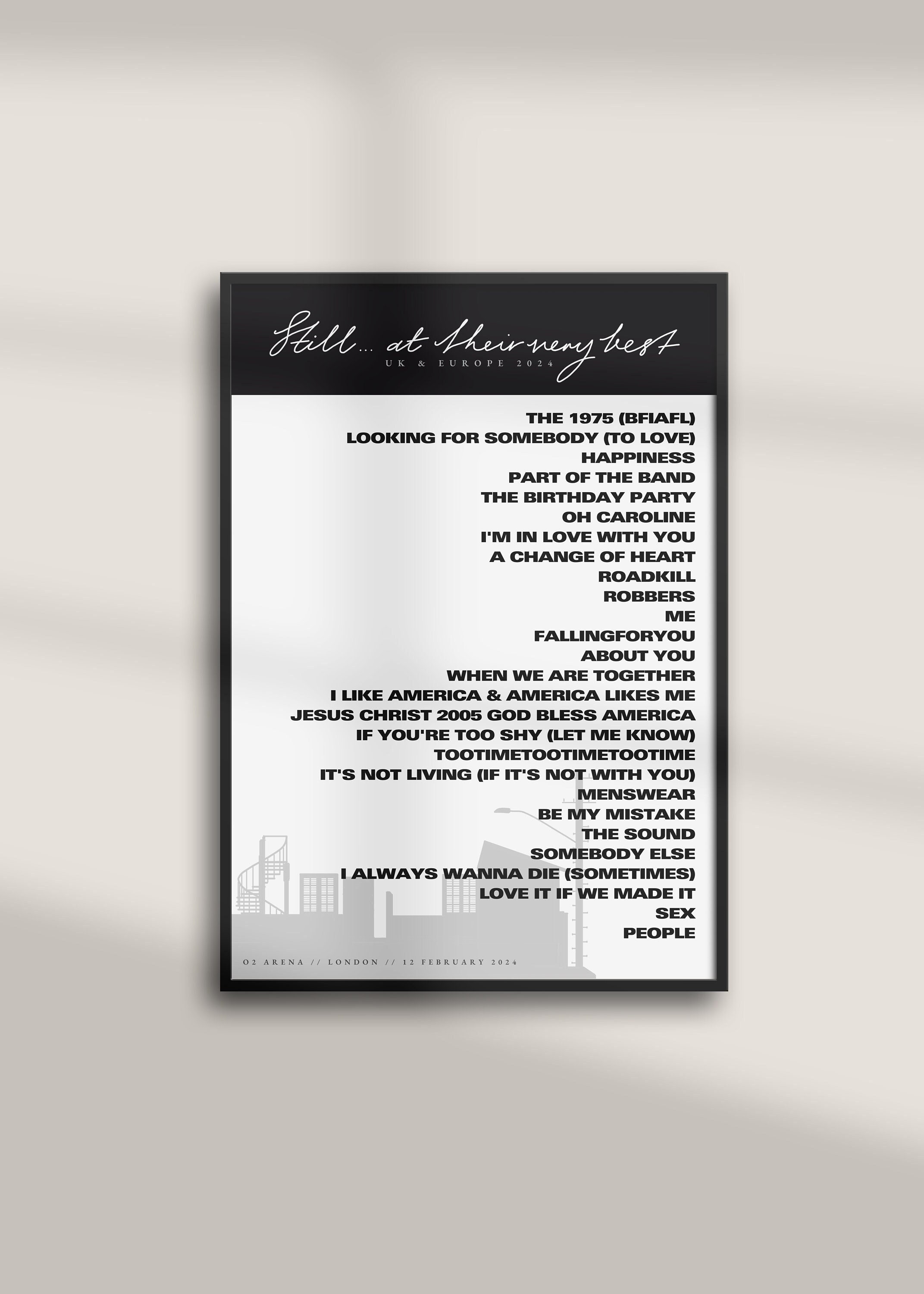 Still... at Their Very Best Setlist Poster Music Print Minimalistic ...