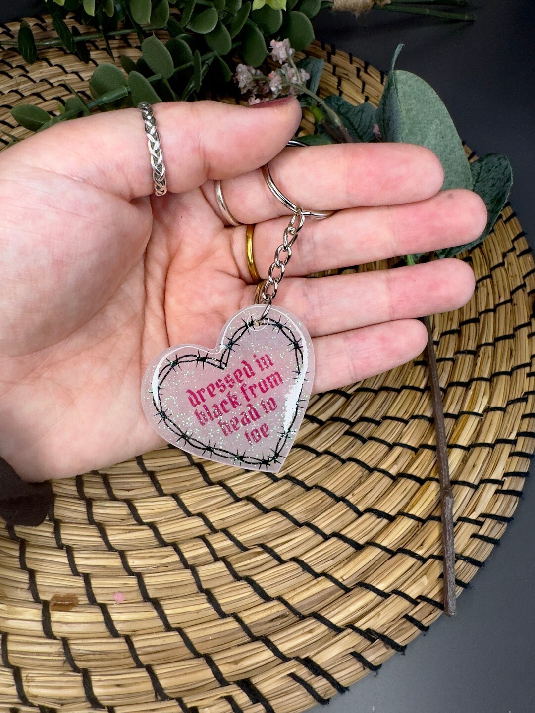 Dressed in Black Head to Toe Keyring - Etsy