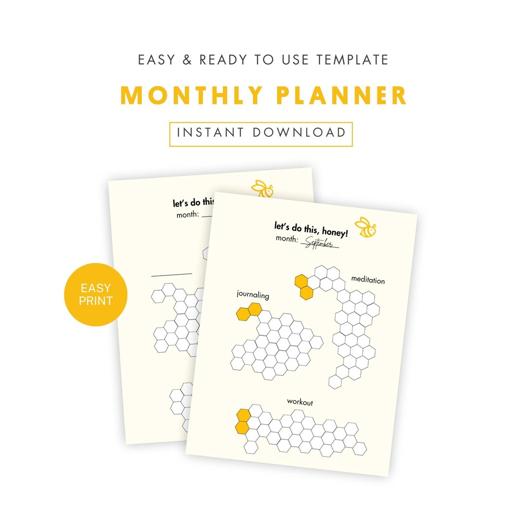 Habit Tracker Printable Planner for Mindful Living With Bee-utiful ...