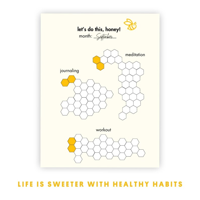Habit Tracker Printable Planner for Mindful Living With Bee-utiful ...