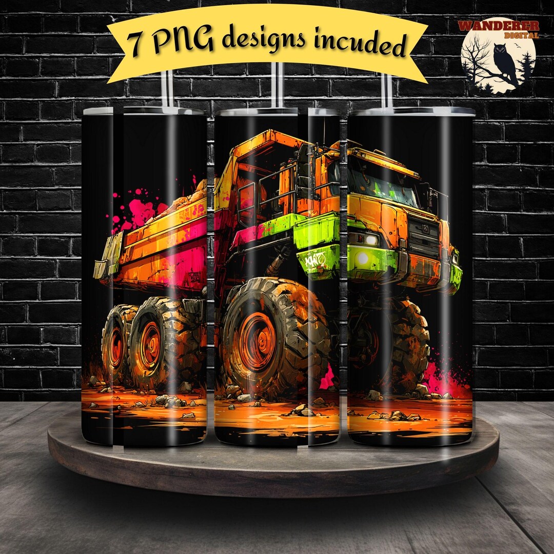 Giant Off-road Mining Truck Tumbler Wrap | Vivid Colors Sublimation PNG ...
