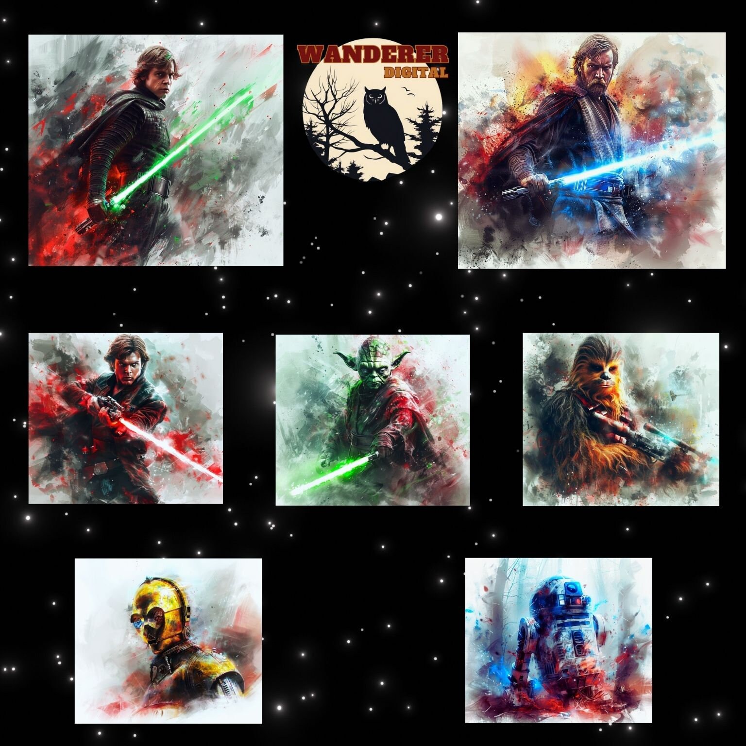 Star Wars 20oz Skinny Straight/tapered Bundle Wrap, 7 Sublimate Png ...