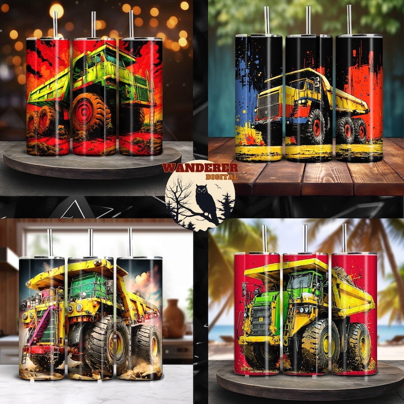 Giant Off-road Mining Truck Tumbler Wrap | Vivid Colors Sublimation PNG ...