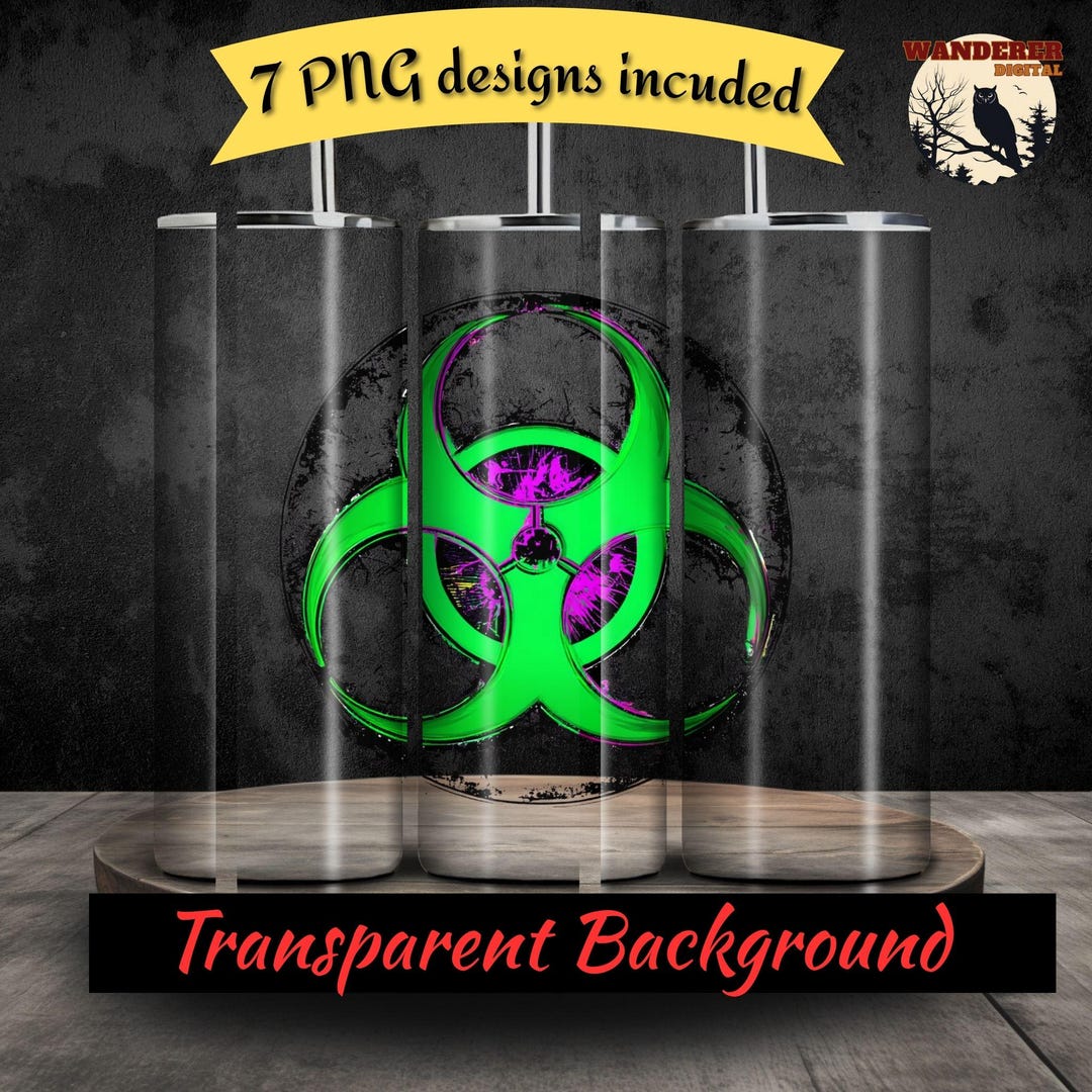 Gothic Biohazard Tumbler Wrap - Transparent Background Sublimation ...
