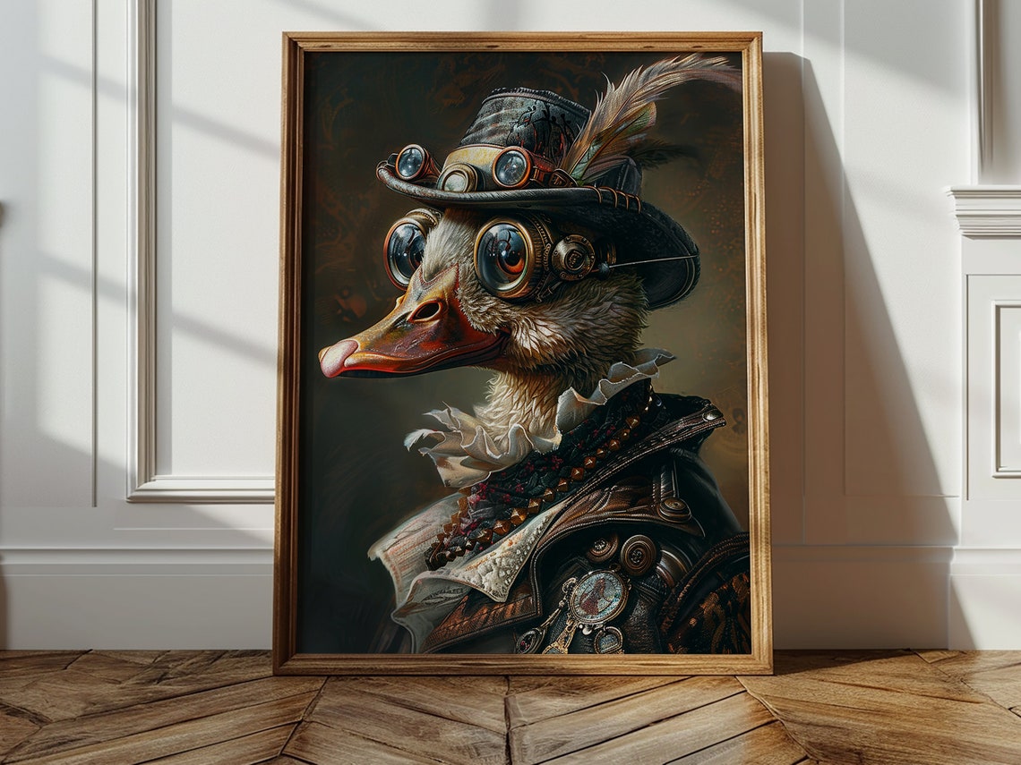 Steampunk Duck Digital Print, Victorian Inspired Vintage Painting ...