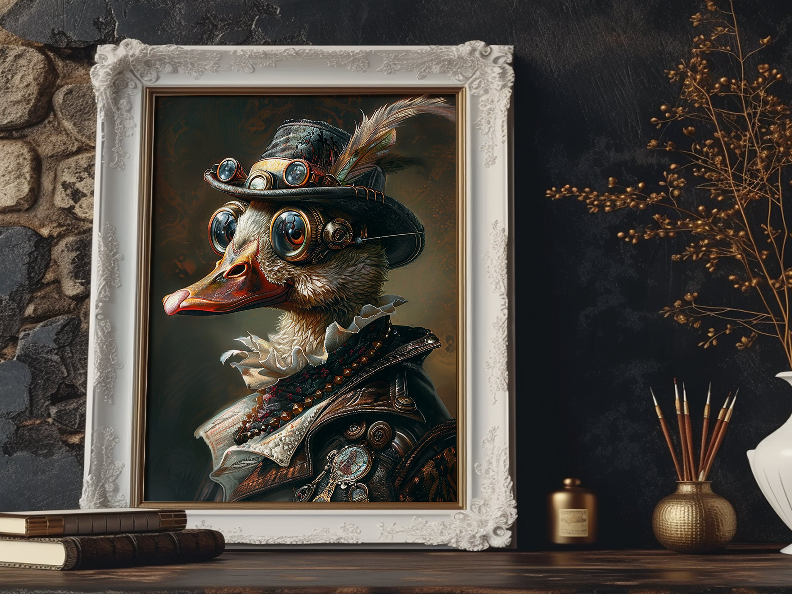 Steampunk Duck Digital Print, Victorian Inspired Vintage Painting ...