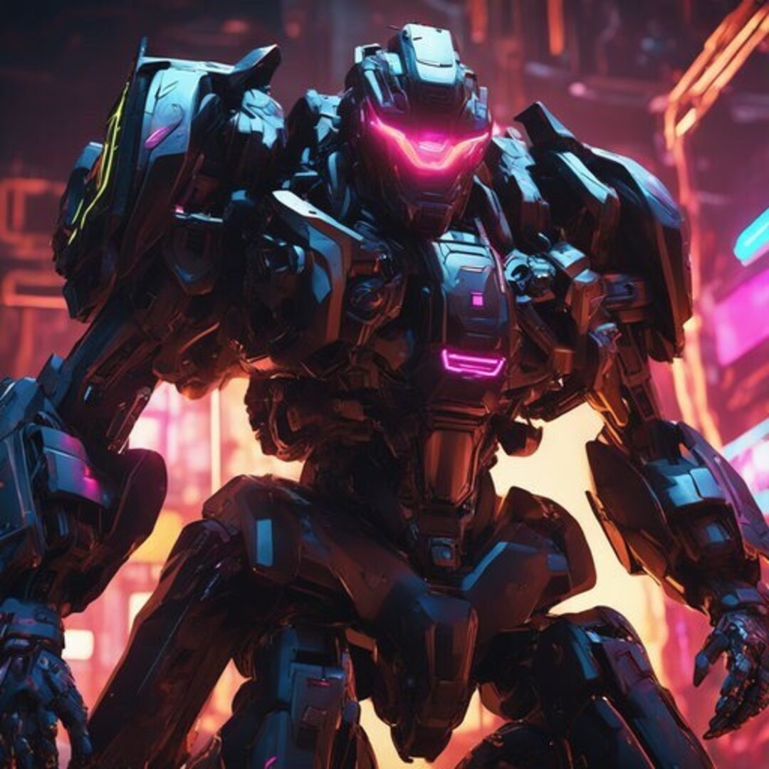 Superhero Neon Mecha Printable Digital Download - Etsy