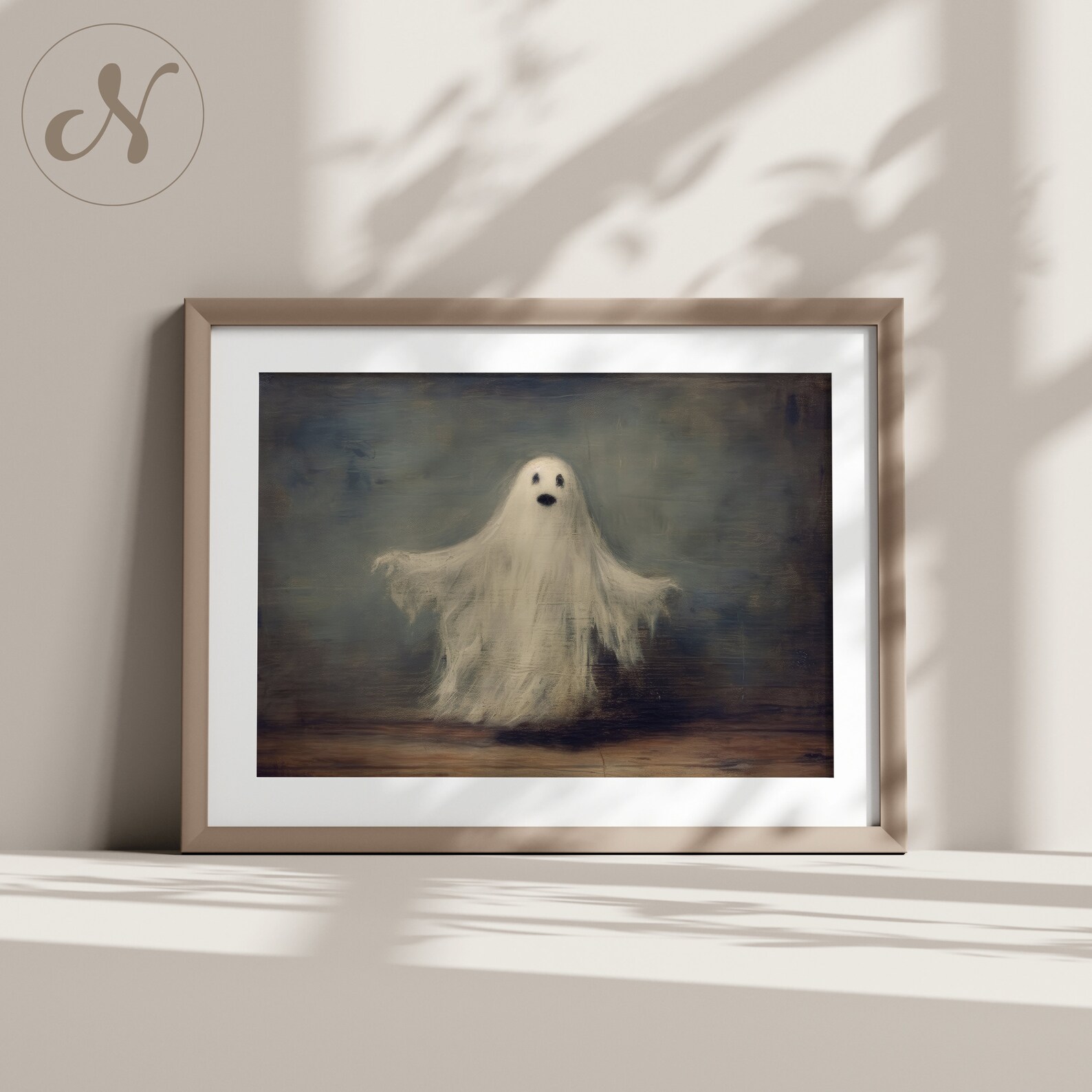 Halloween Spooky Cute Ghost Painting, Halloween Wall Art, Gothic Prints ...