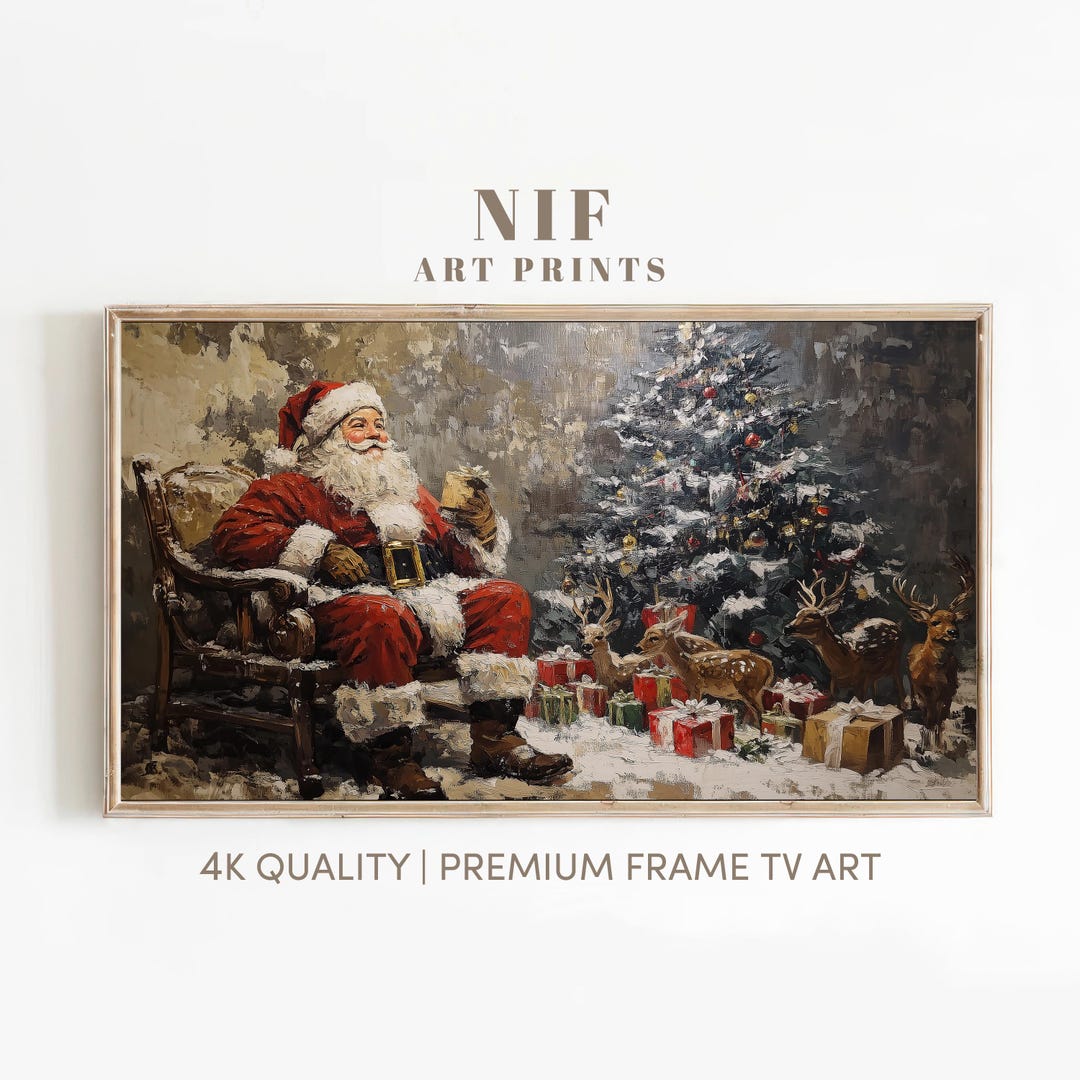 Christmas Samsung Frame TV Art, Christmas Wall Art, Neutral Holiday TV ...