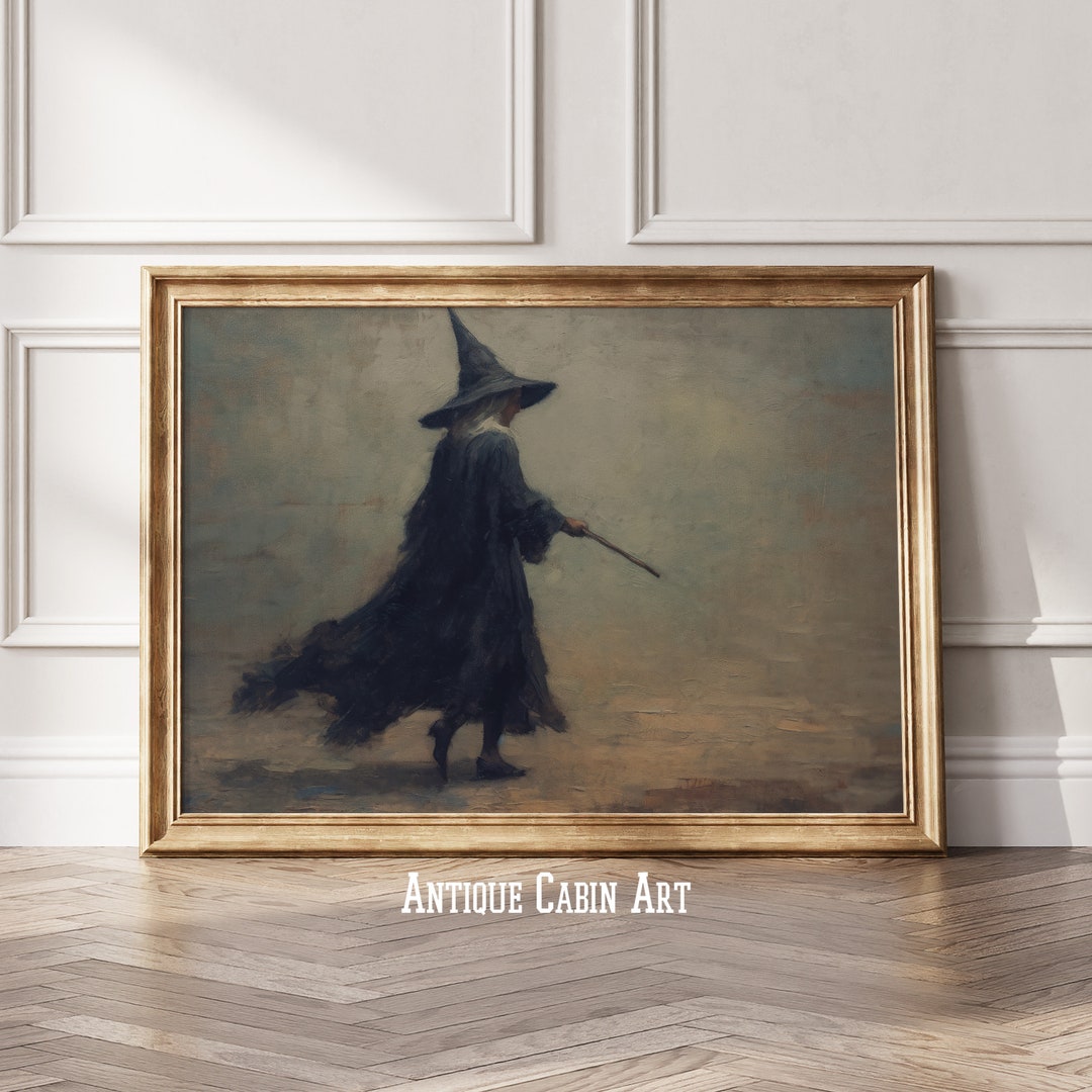 Halloween Witch Painting Halloween Wall Art Printable Wiccan - Etsy