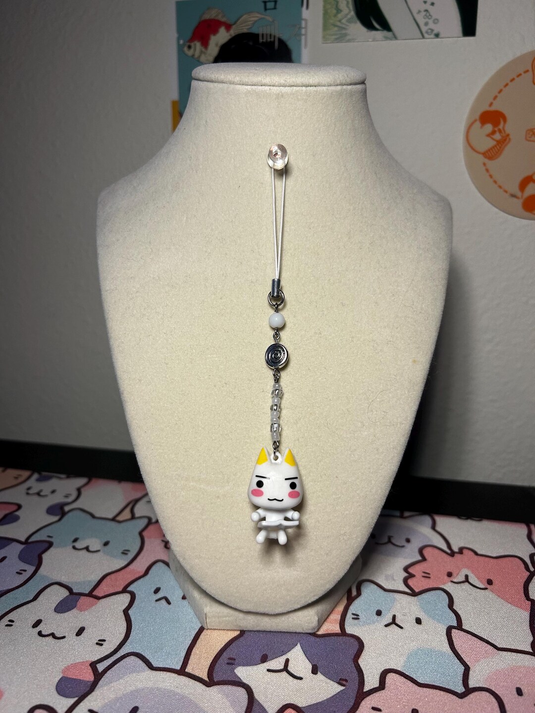 Toro Inoue Sony Cat Doko Demo Issyo Reading Book Glass Bead Phonecharms ...