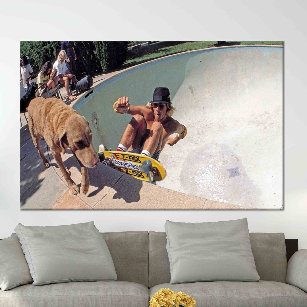Retro Skateboard Wall Art – 70s Pool Skating Photo Canvas or Glass ...
