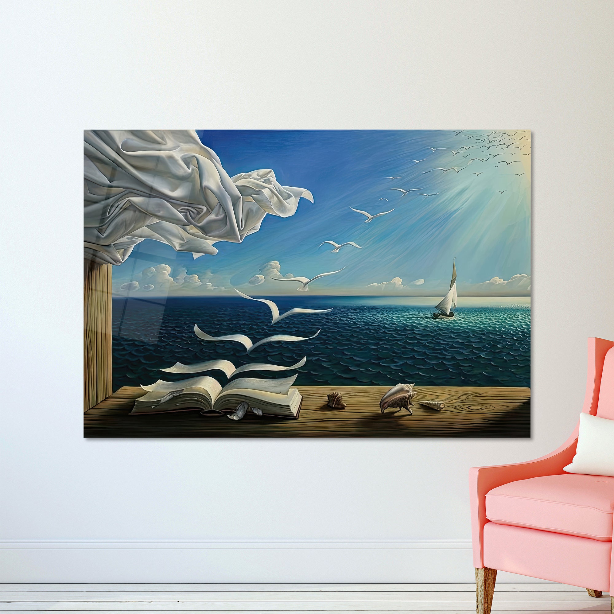 Salvador Dali Book to Birds, Salvador Dali Birds Wall Art, Canvas Wall ...